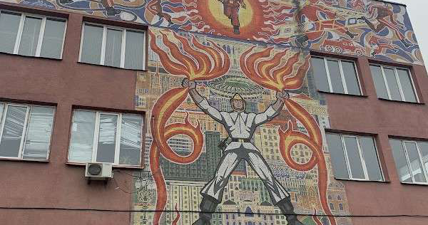 Where is the mosaic with the fireman saint in Tbilisi? 🔥 Panel on the ...
